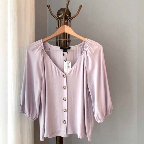 Sanctuary | Tops | Sanctuary Button Top Lilac Lavender Light Purple 34 ...